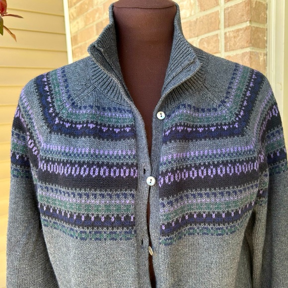 Eddie Bauer | Sweaters | Eddie Bauer Collectibles Sm Fair Isle Cardigancottonangora Blendsuper ...